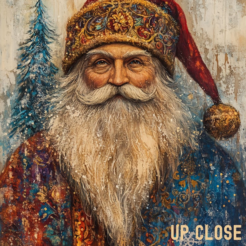 Old World Santa Card, Vintage St. Nicholas Christmas Greeting ...
