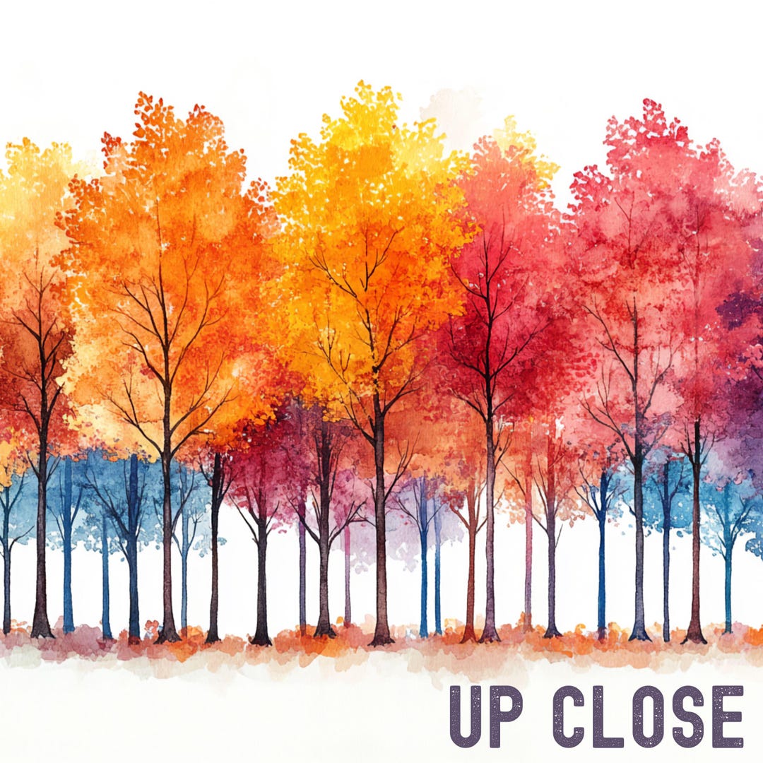 Watercolor Autumn Forest Art Print, Vibrant Fall Colors, Autumn Nature ...