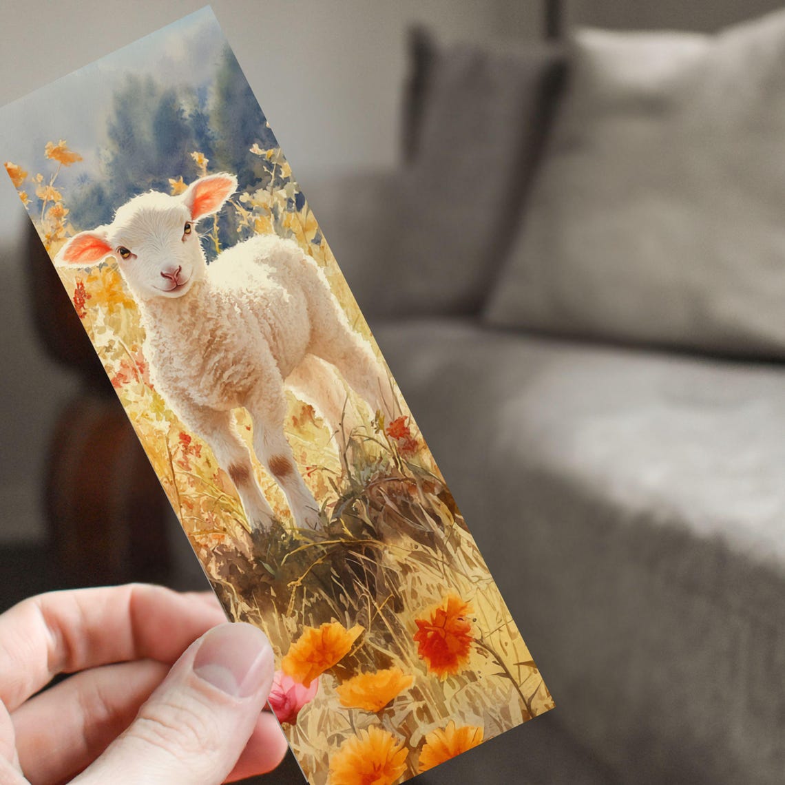 Farm Lamb Bookmark, Spring Pastel Bookmark, Country Animal Bookmark ...