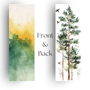 Pine Tree Watercolor Bookmark, Forest Bookmark, Nature Lover's ...