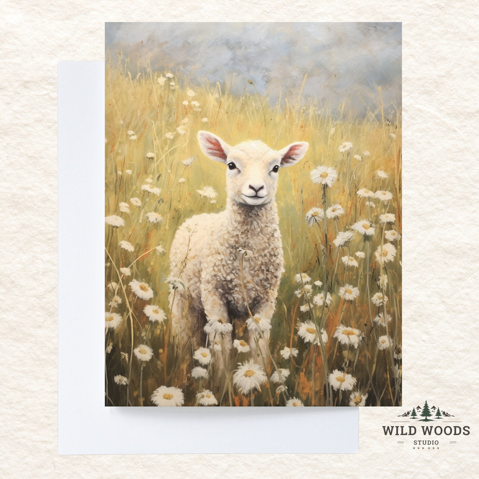 Lamb Greeting Card, Notecards, Invitations, Handmade Unique Stationary ...