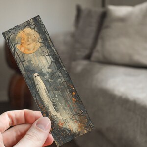 Ghostly Wanderer Bookmark, Spooky Ghost Art, Halloween Bookmark, Book ...
