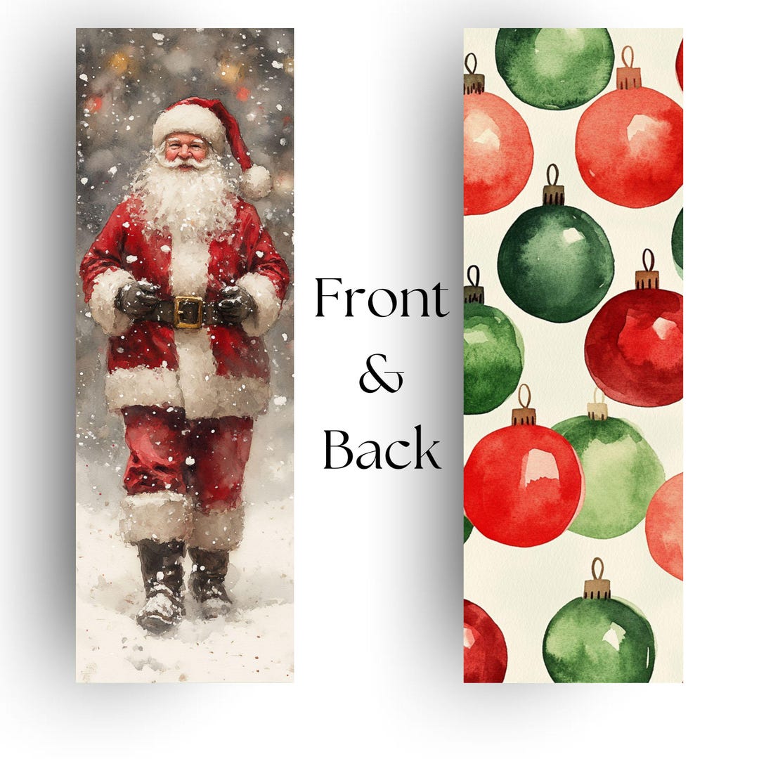 Santa Claus Bookmark, Christmas Stocking Stuffer, Holiday Bookmark ...