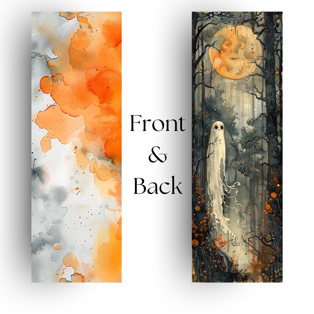 Ghostly Wanderer Bookmark, Spooky Ghost Art, Halloween Bookmark, Book ...