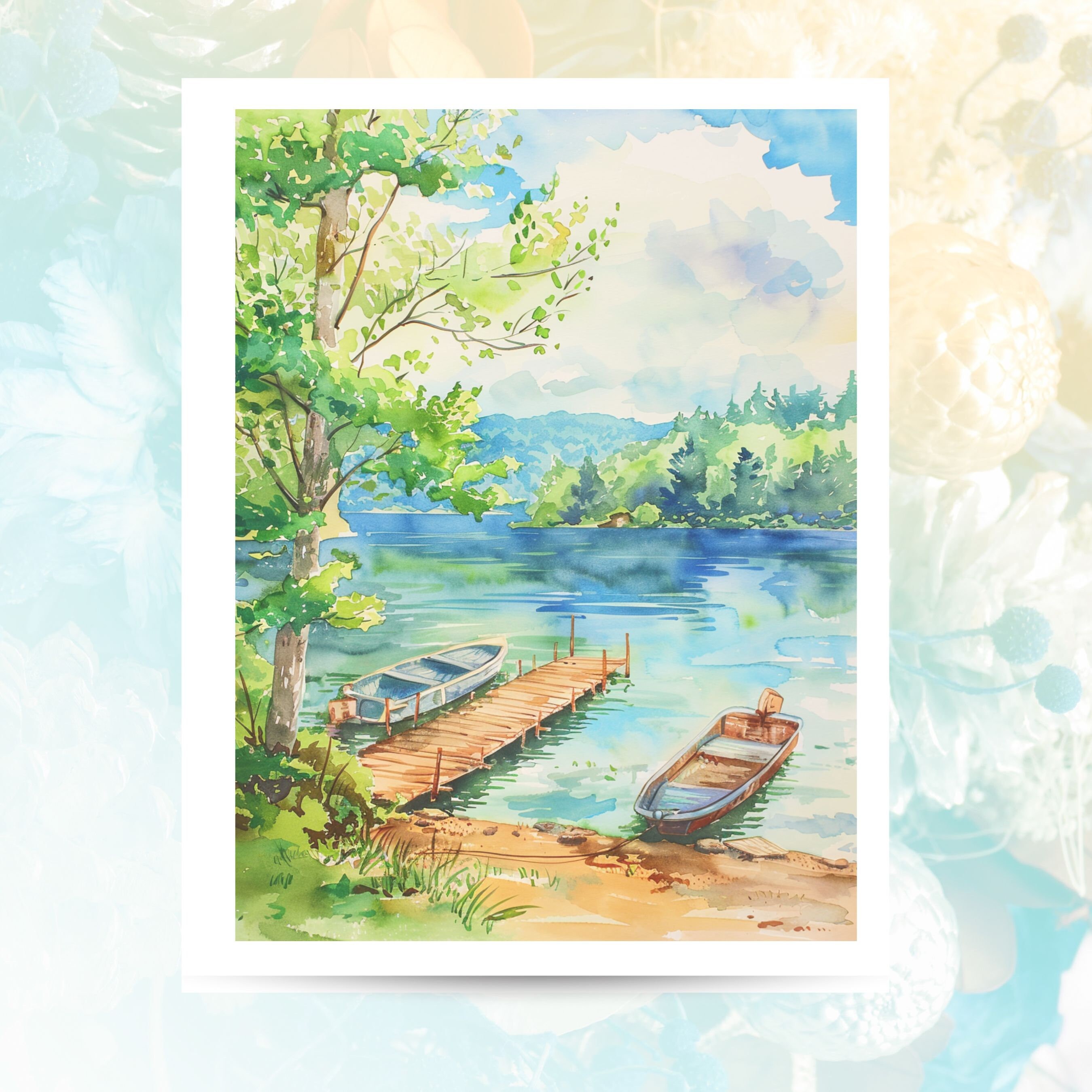 Lake Life Greeting Card Dockside View, Vacation Vibes 1st in Series ...