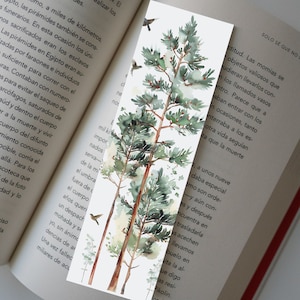 Pine Tree Watercolor Bookmark, Forest Bookmark, Nature Lover's ...