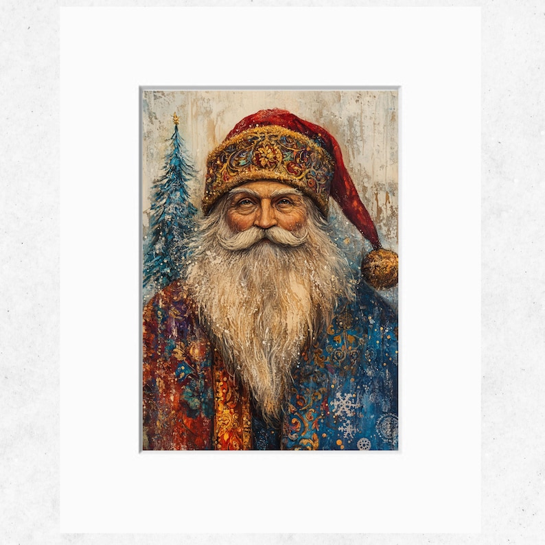 Old World Santa Art Print, Vintage St. Nicholas Wall Decor, Classic ...
