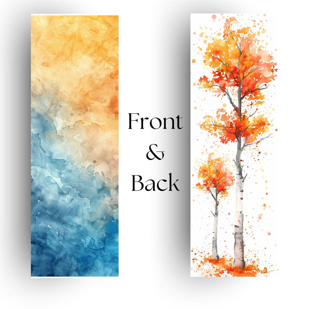 Autumnal Maple Tree Bookmark, Watercolor Unique Handmade Bookmark ...