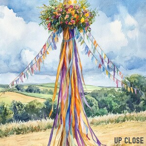 Before the Dance - Beltane Mayday Maypole Art Print, Original Art - Etsy