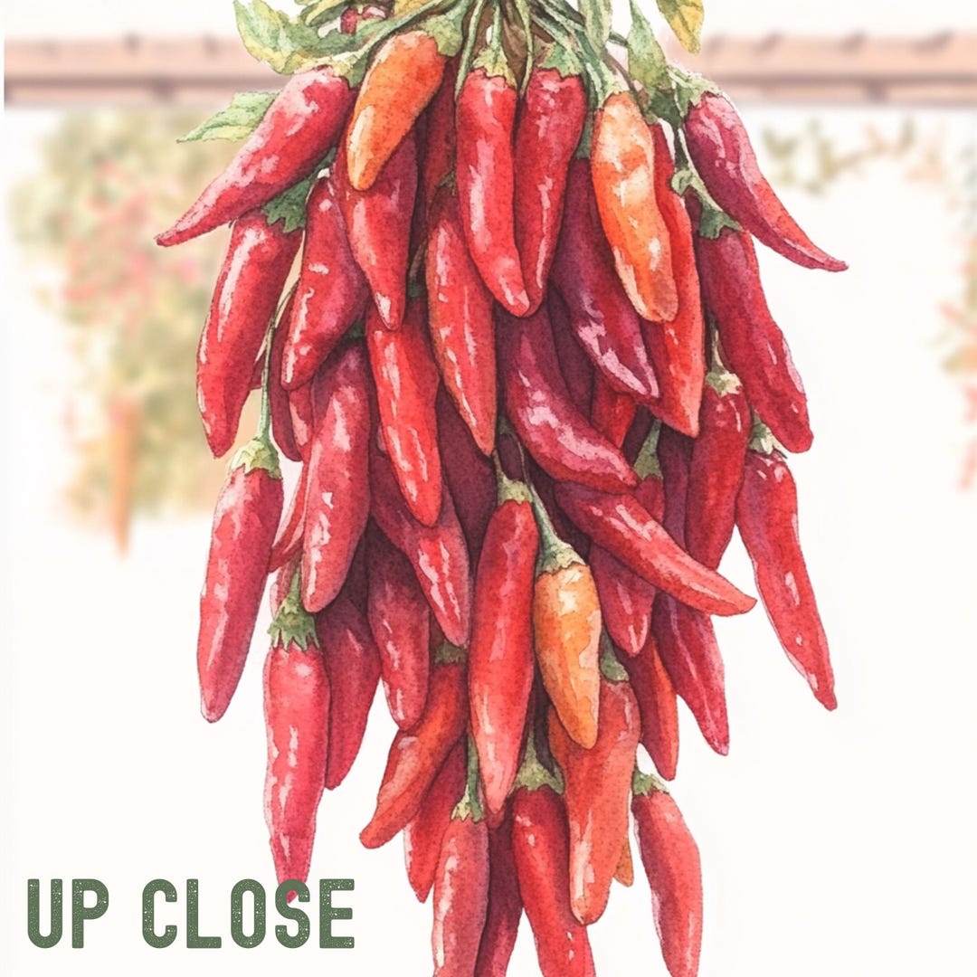 New Mexico Red Chilis Art Print, Southwestern Kitchen Decor, Rustic Red ...