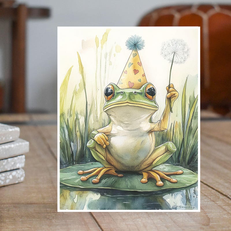 Funny Frog Birthday Card - Etsy