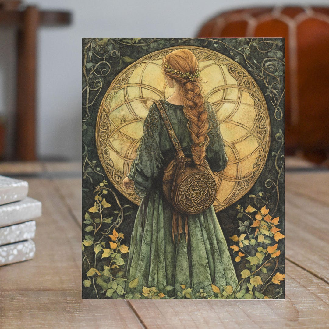 Celtic Witch, Pagan Card, Wiccan Witchcraft Greeting Card, Handmade ...