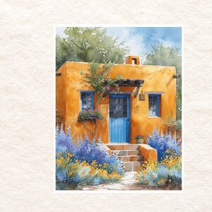 Watercolor the Soul of Santa Fe, A Doorway to Family, Note Card ...