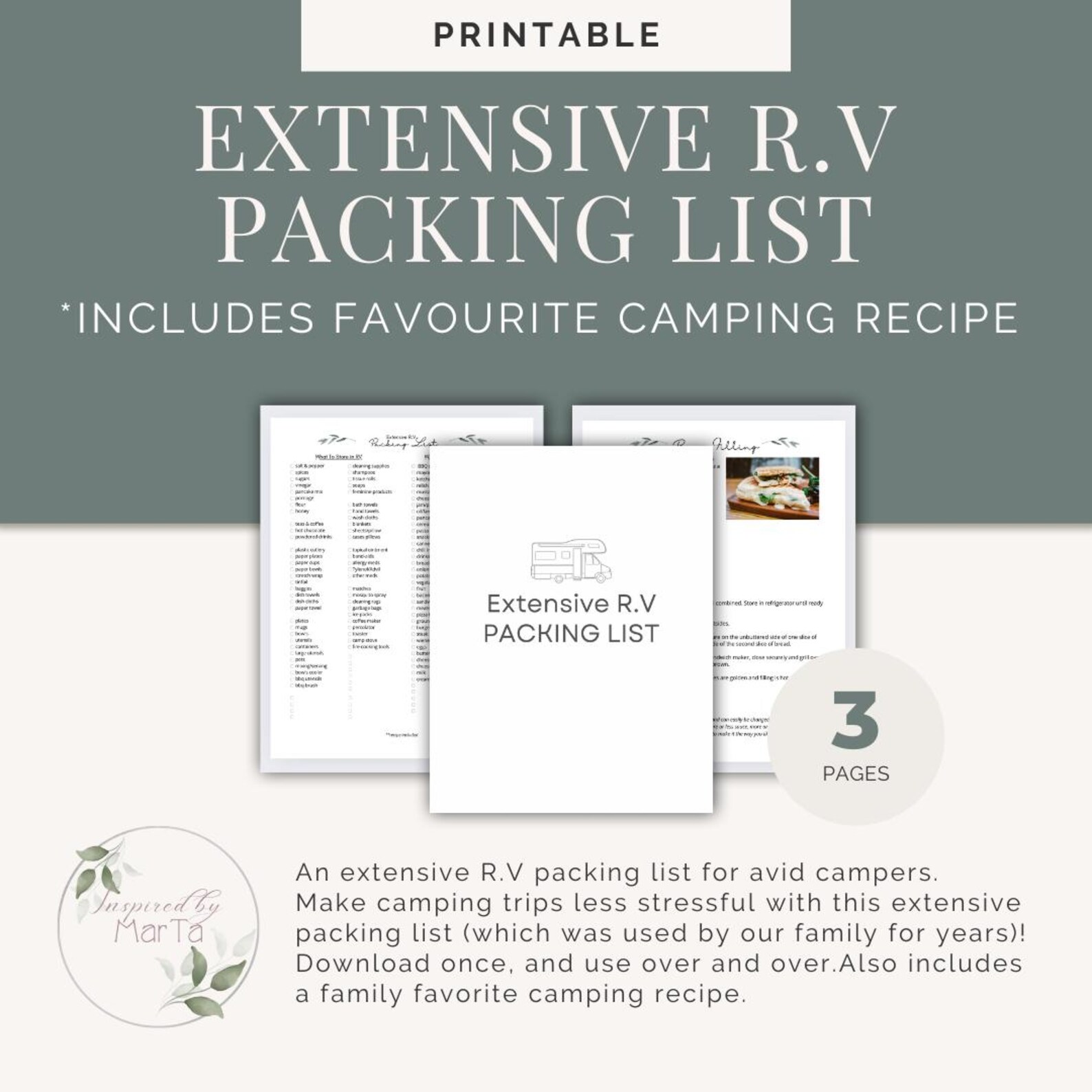Printable- Extensive R.V Packing List (includes an All-time Favourite ...