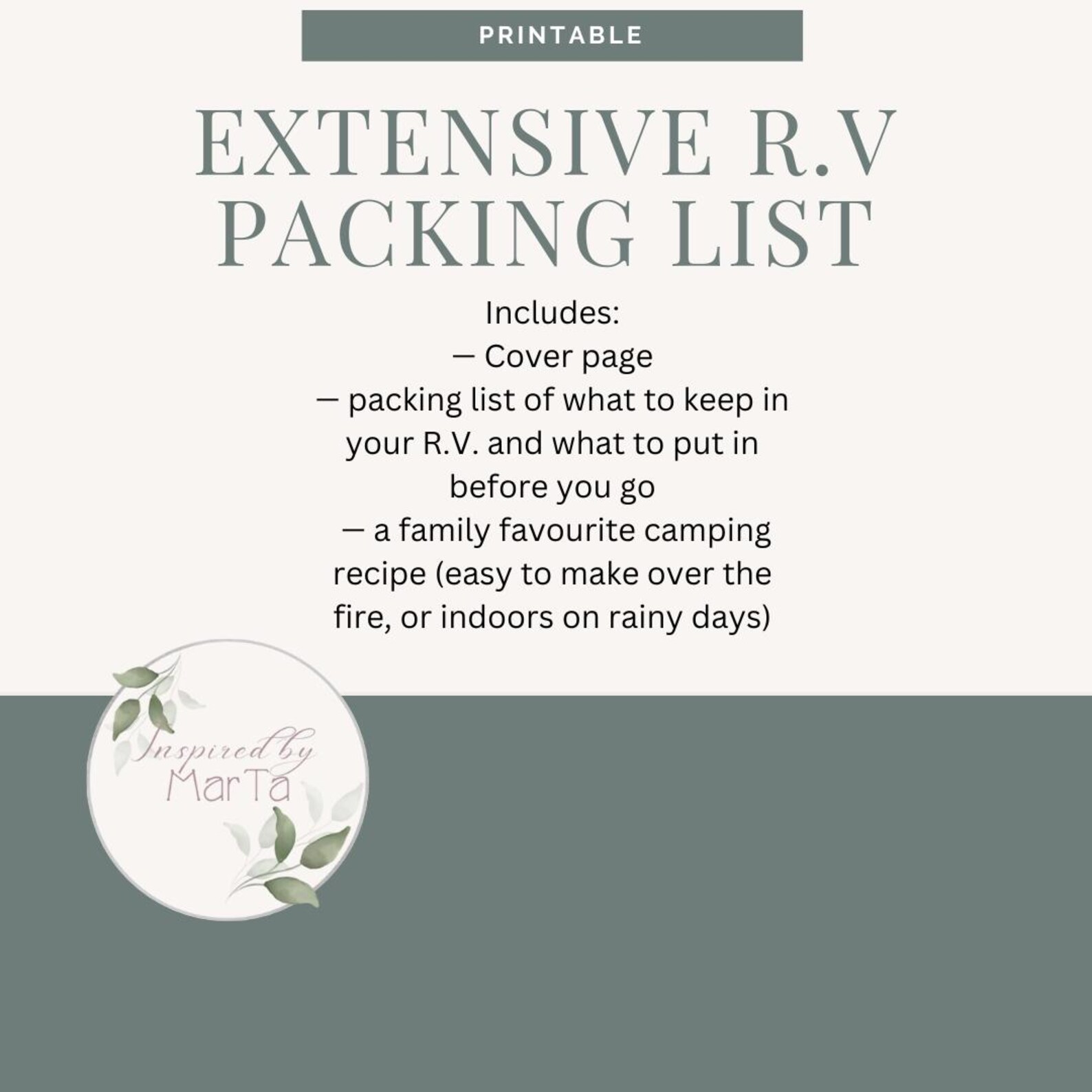 Printable- Extensive R.V Packing List (includes an All-time Favourite ...