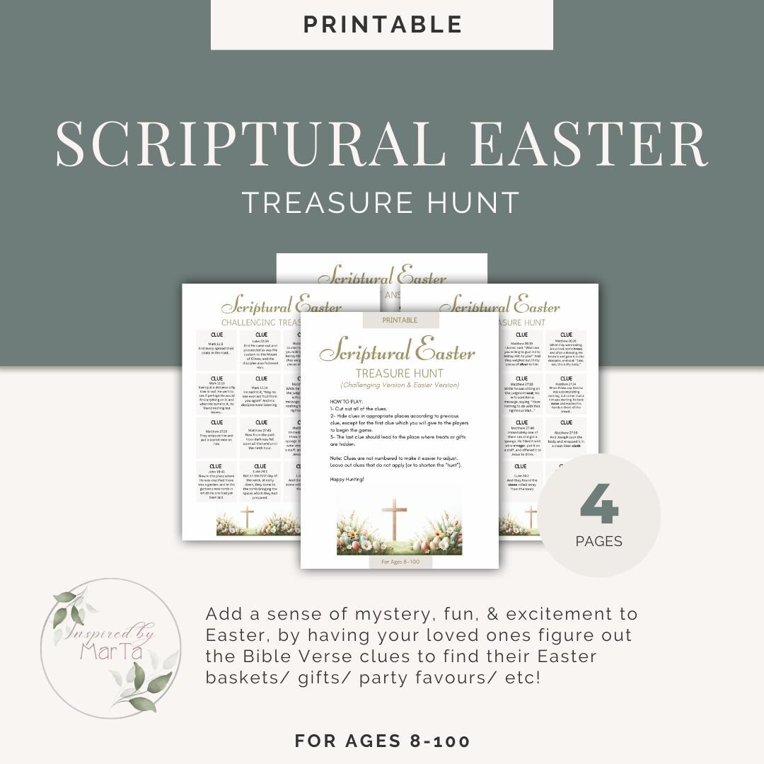 Printable- Scriptural Easter Treasure Hunt - Etsy