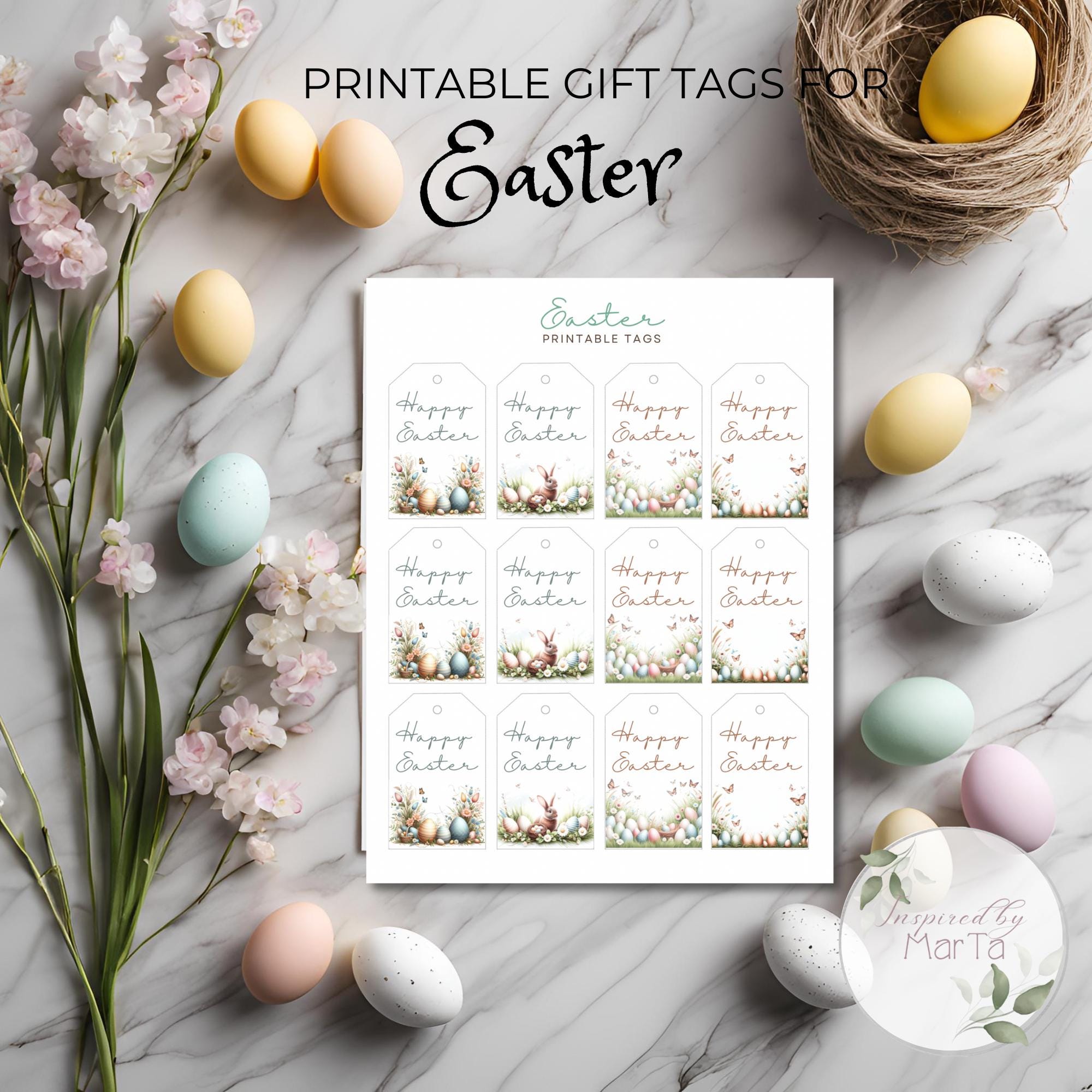 Printable- Easter Gift Tags - Etsy