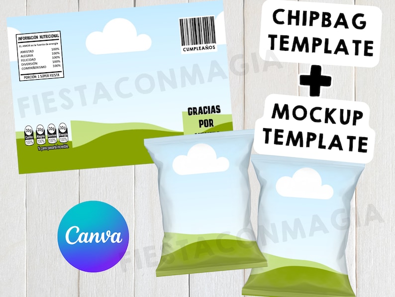 Chip Bag Template Editable With Mock up Template and Backgrounds Images ...