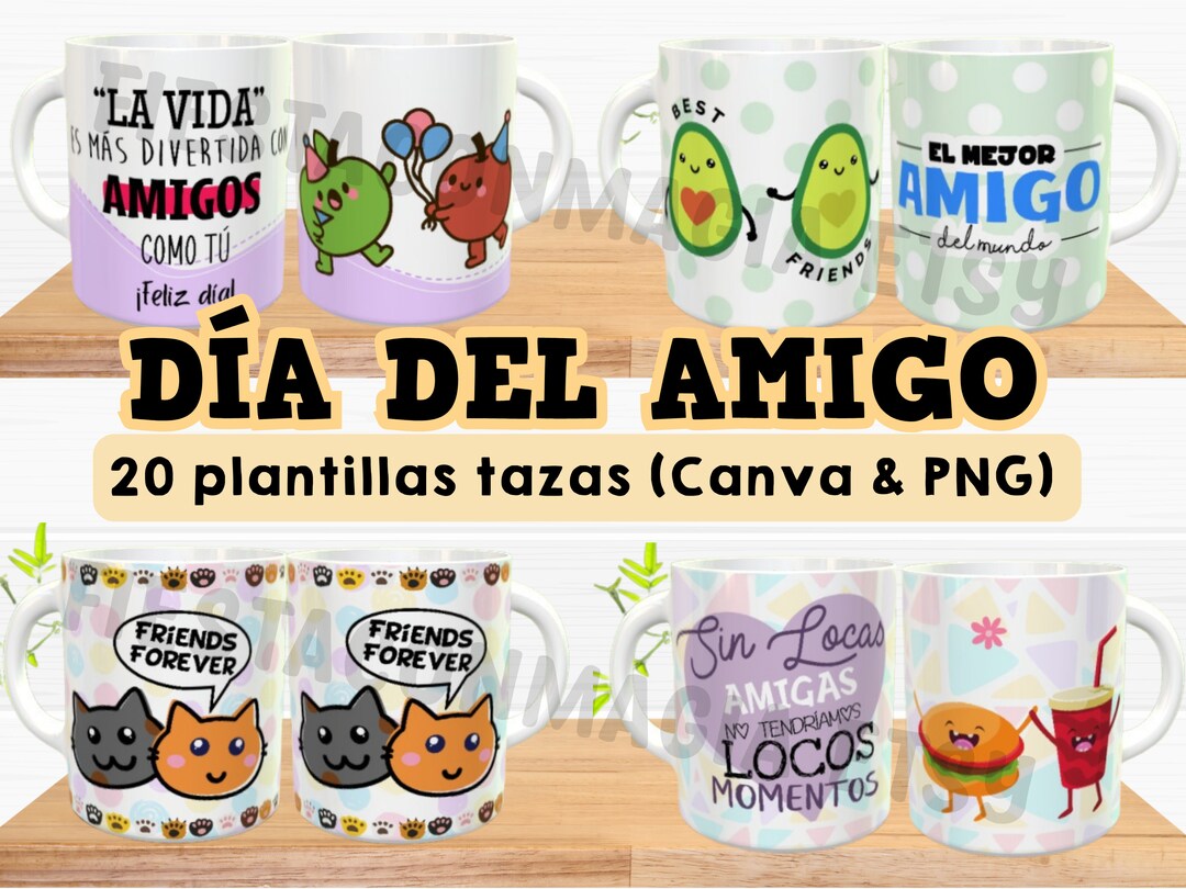 Día del amigo Friendship Day 20 Templates for Mug 20 Plantillas tazas ...