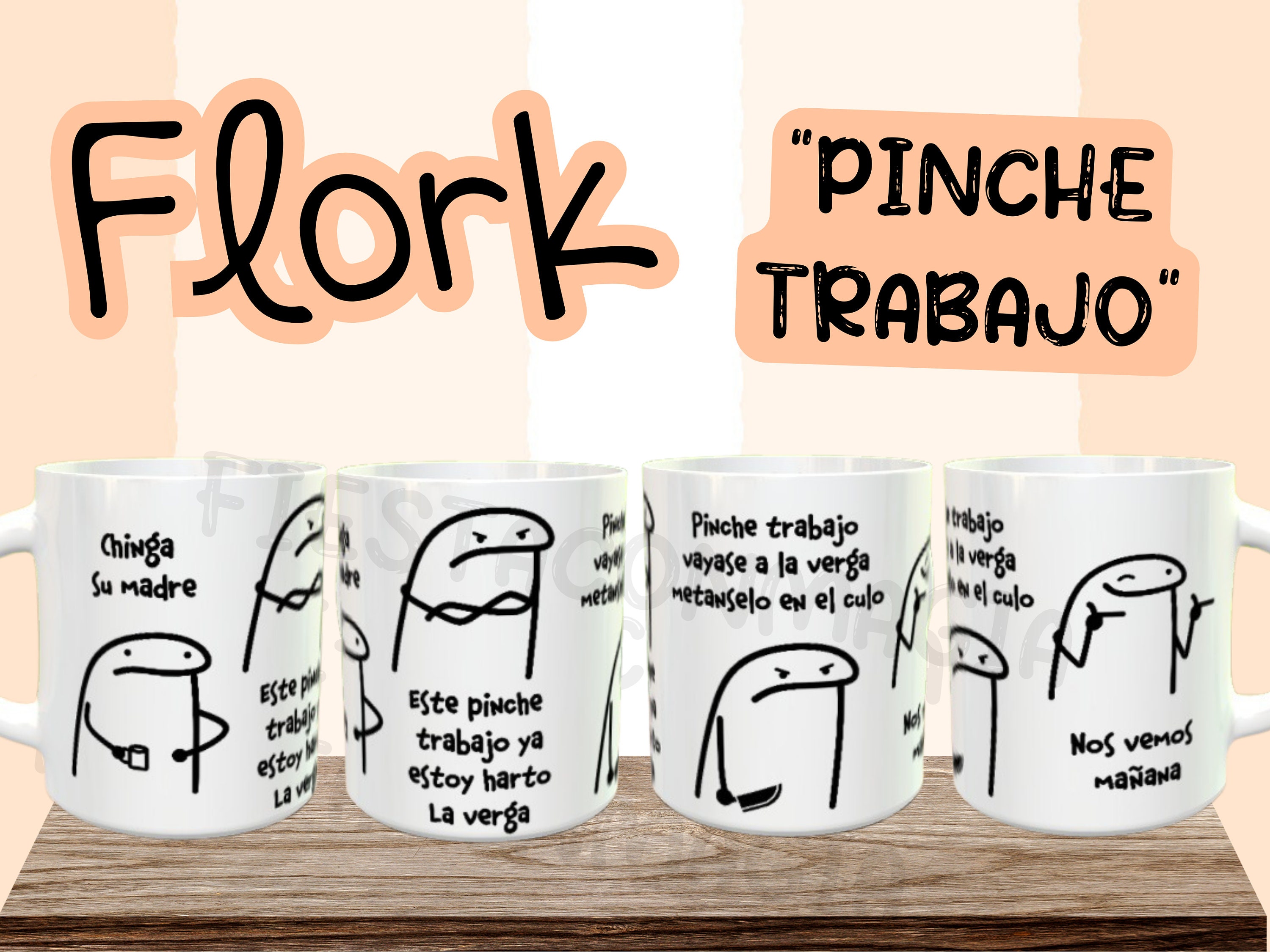 Flork Plantilla Taza Pinche Trabajo Template Deformito Florky Diseños ...