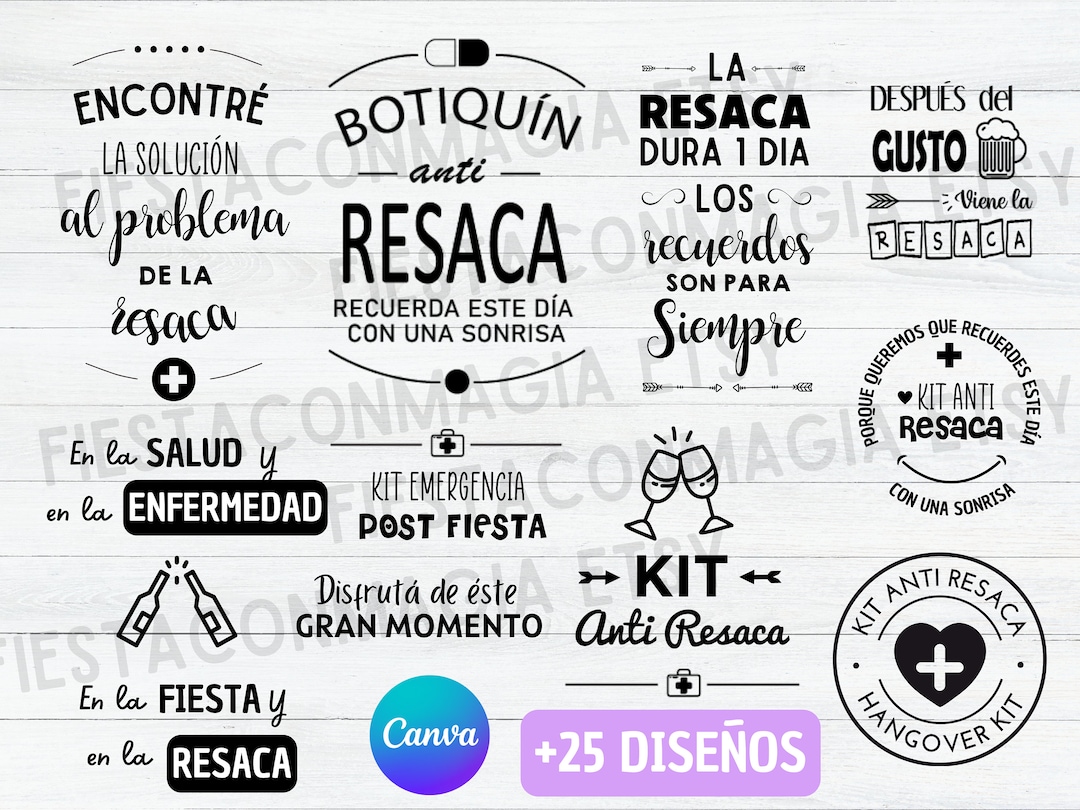 Resaca Hangover Vectores Cliparts Kit Anti Resaca Cruda Hangover Kits ...