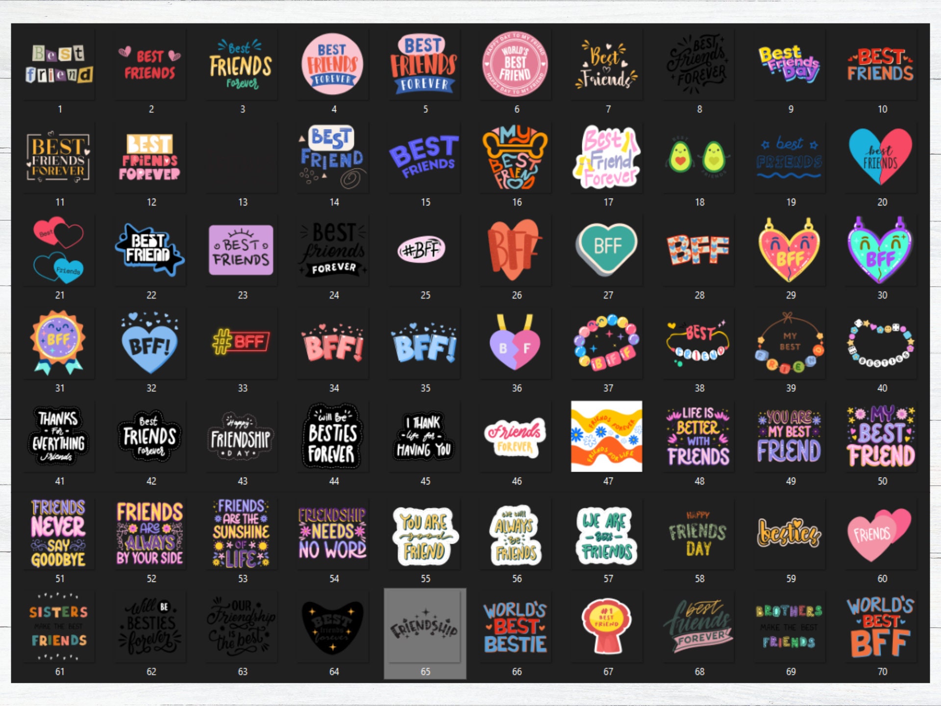 Bundle Friend's Day Cliparts Papers Friend Best Friend BFF PNG CANVA ...