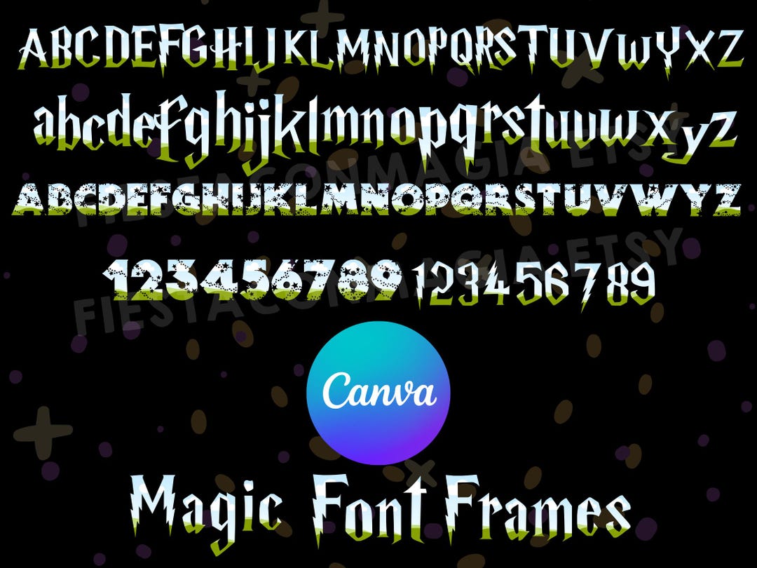 Magic Wizard Font Frames for Canva Wizard Typography Frames Magic Spell ...