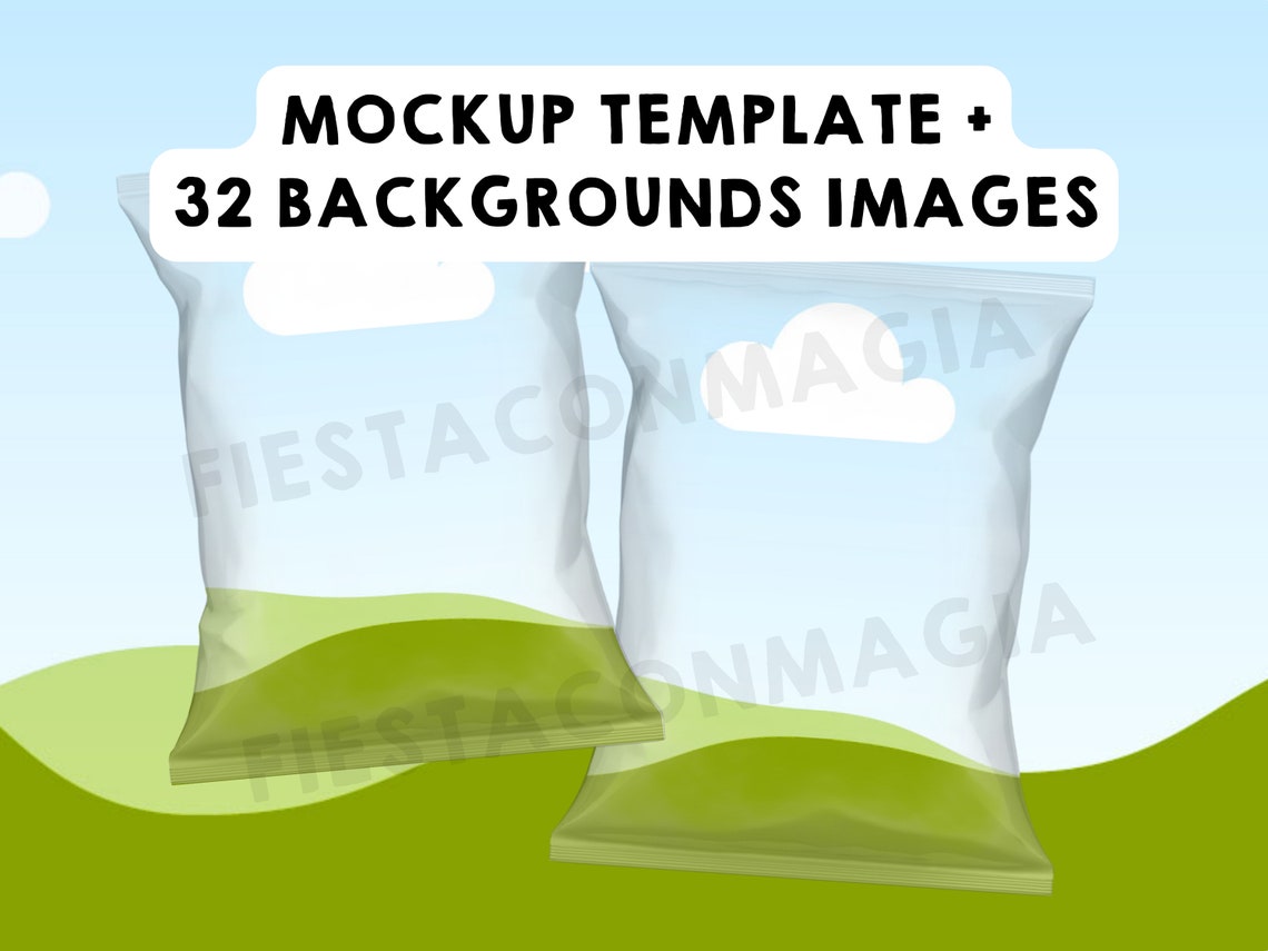 Chip Bag Template Editable With Mock up Template and Backgrounds Images ...