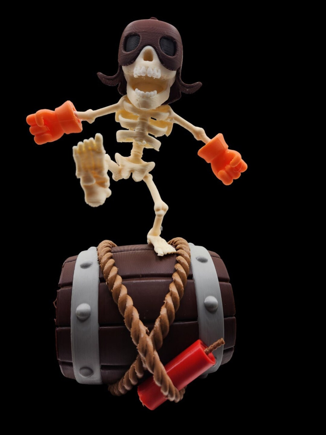 Angry Skeleton on Dynamite Barrel - Etsy