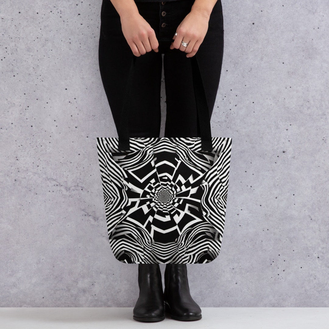 Black and White Cool Optical Illusion Tote Bag - Etsy
