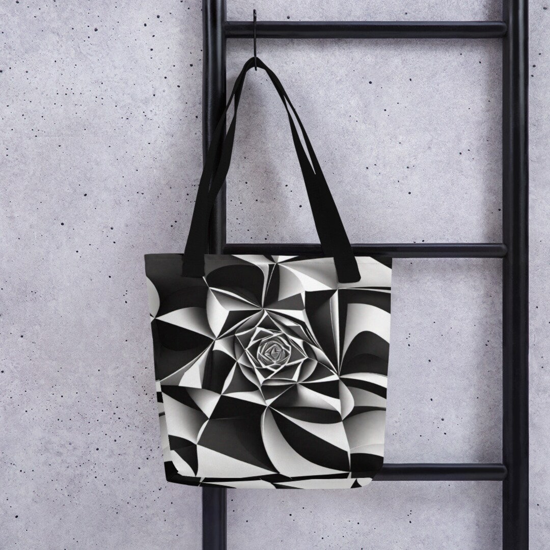 Black and White Optical Illusion Tote Bag - Etsy