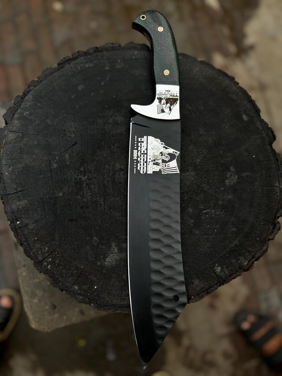 Personalized Handmade Machete With Unique Logo Sleek Black Blade ...
