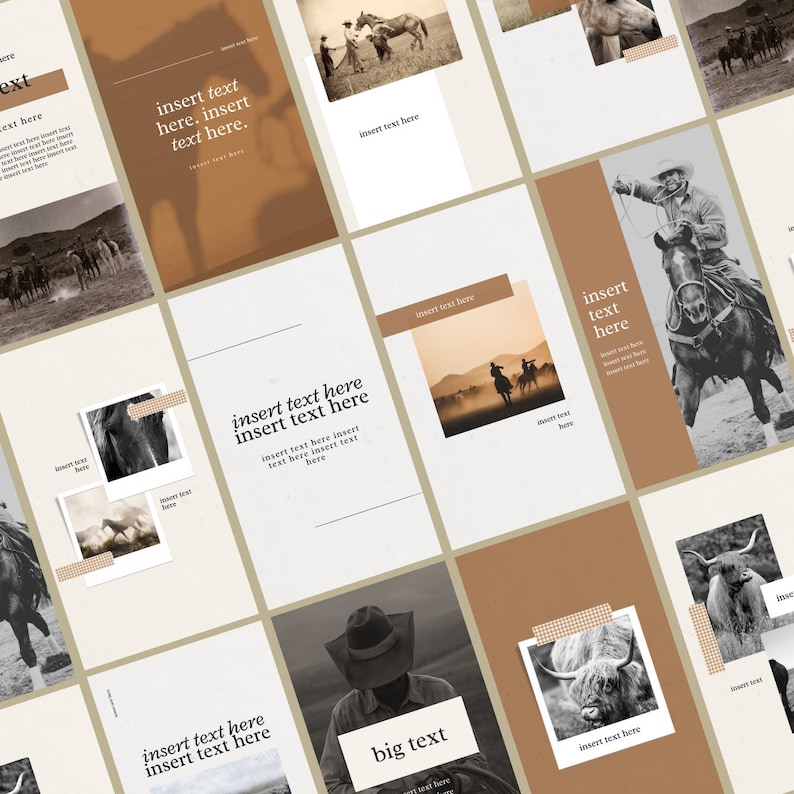 Modern Cowboy Western Social Media Templates - Etsy