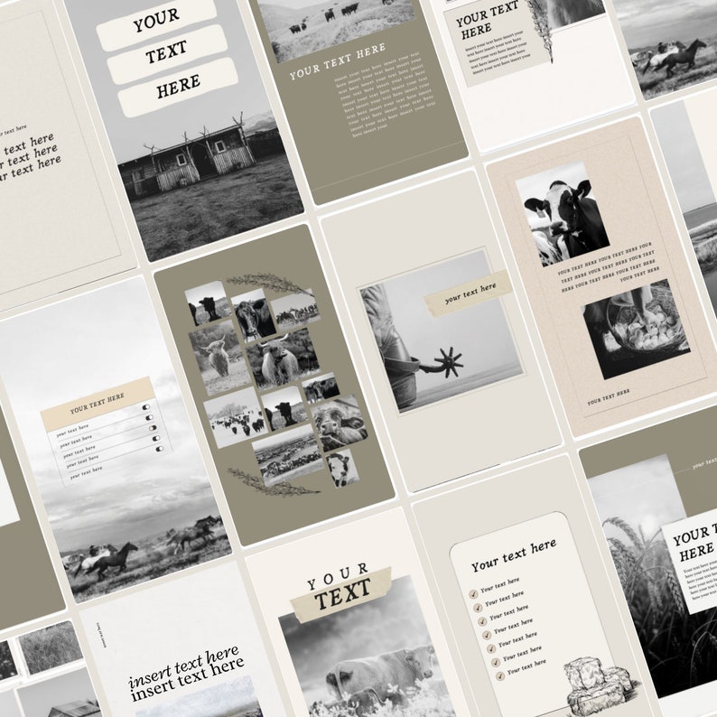 Greener Pastures Western Social Media Templates - Etsy