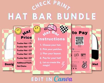 DIY Floral Print Trucker Hat Bar Digital Download Kit Flyertemplate ...