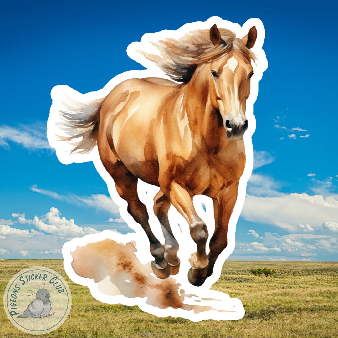 Horse Running Sticker Vinyl Decals Laptop Water Bottle Journal Car ...
