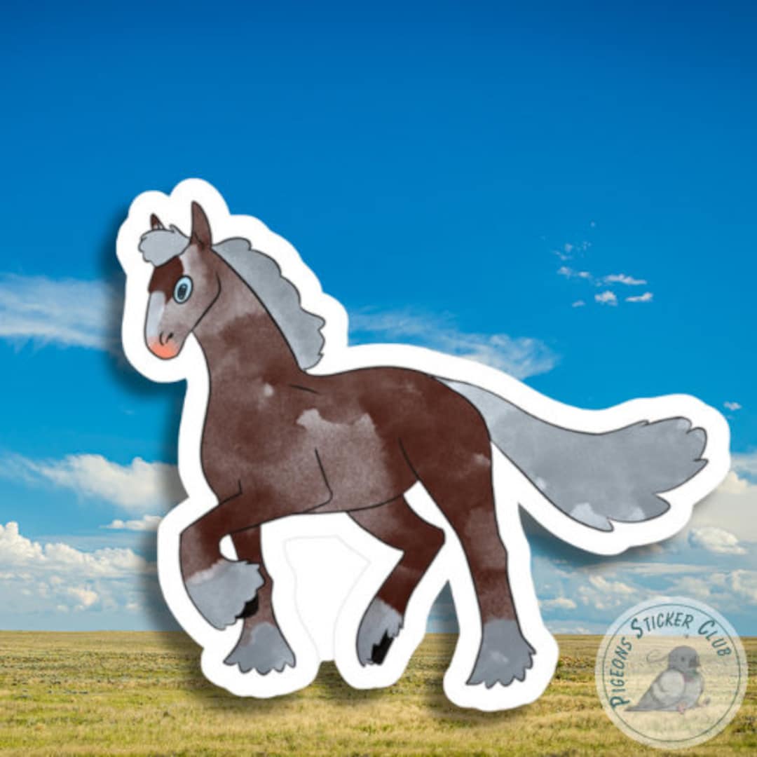 Horse Clydesdale Shire Hand Drawn Sticker Vinyl Decals Laptop Water ...