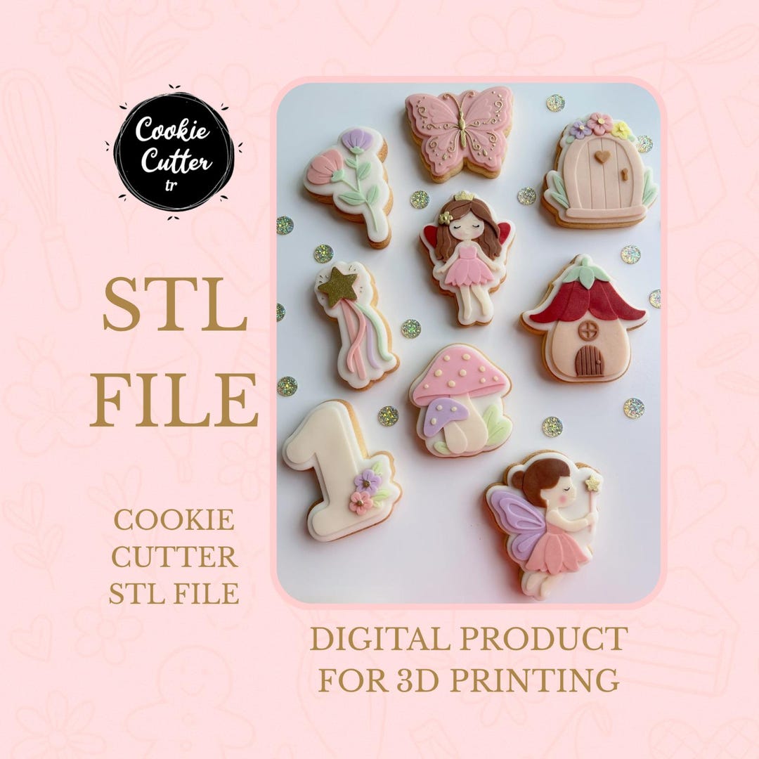 Fairy Tale Cookie Cutter STL File: Butterfly, Mushroom, Birthday ...