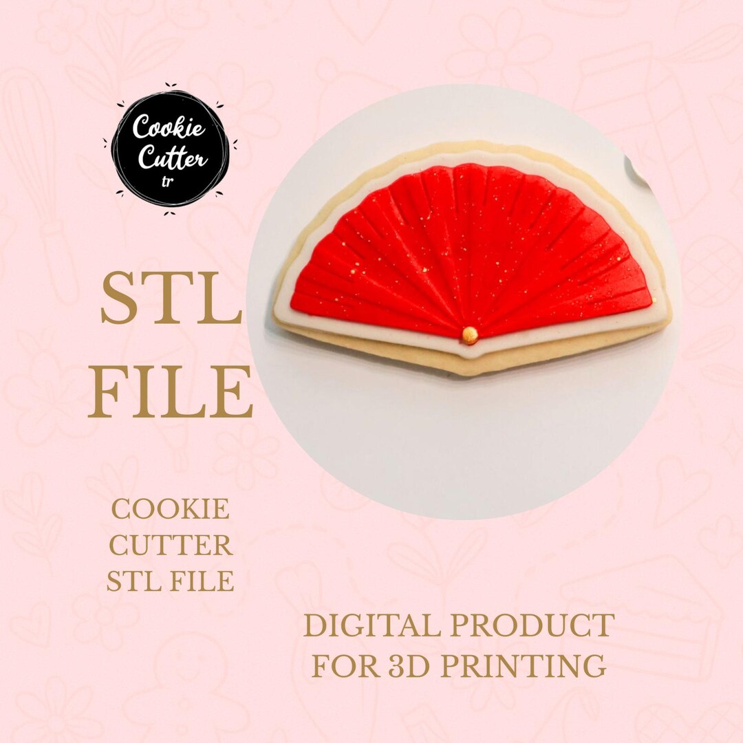 Lunar New Year Fan Cookie Cutter STL File (digital Download, 3-inch ...