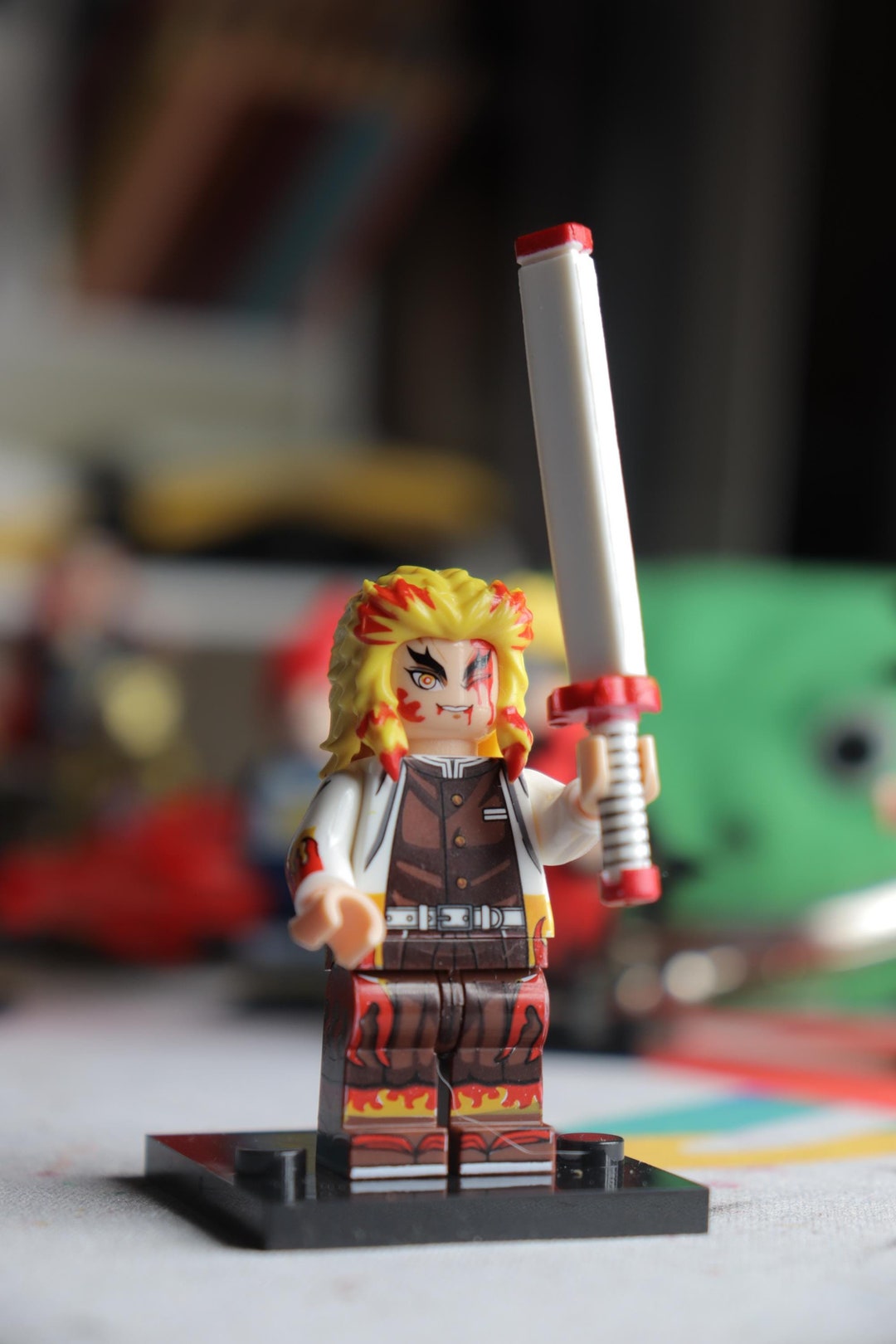 Flame Hashira-inspired Warrior Figurine Custom Handmade Anime Hero ...