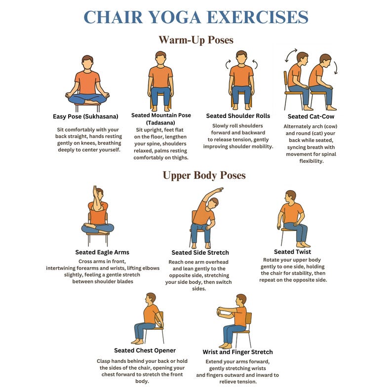 Chair Exercises Printable Bundle for Seniors & Beginners | 30 ...