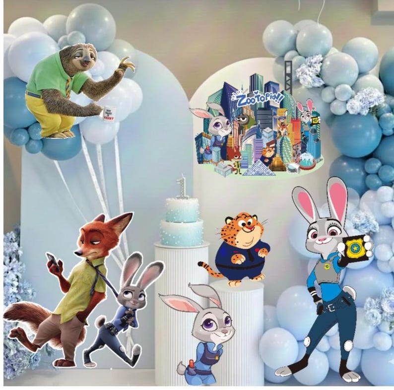 Zootopia Party Cutouts | Judy Hopps, Nick Wilde (digital Download) - Etsy