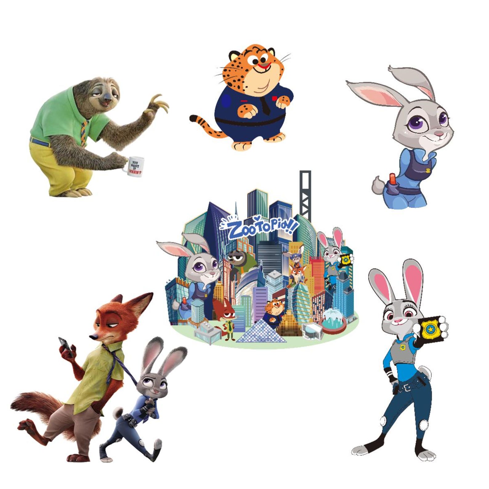 Zootopia Party Cutouts | Judy Hopps, Nick Wilde (digital Download) - Etsy