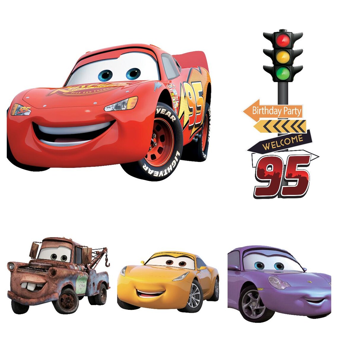 Cars Theme Party Cutouts | Racing Birthday Decor (digital Download) - Etsy