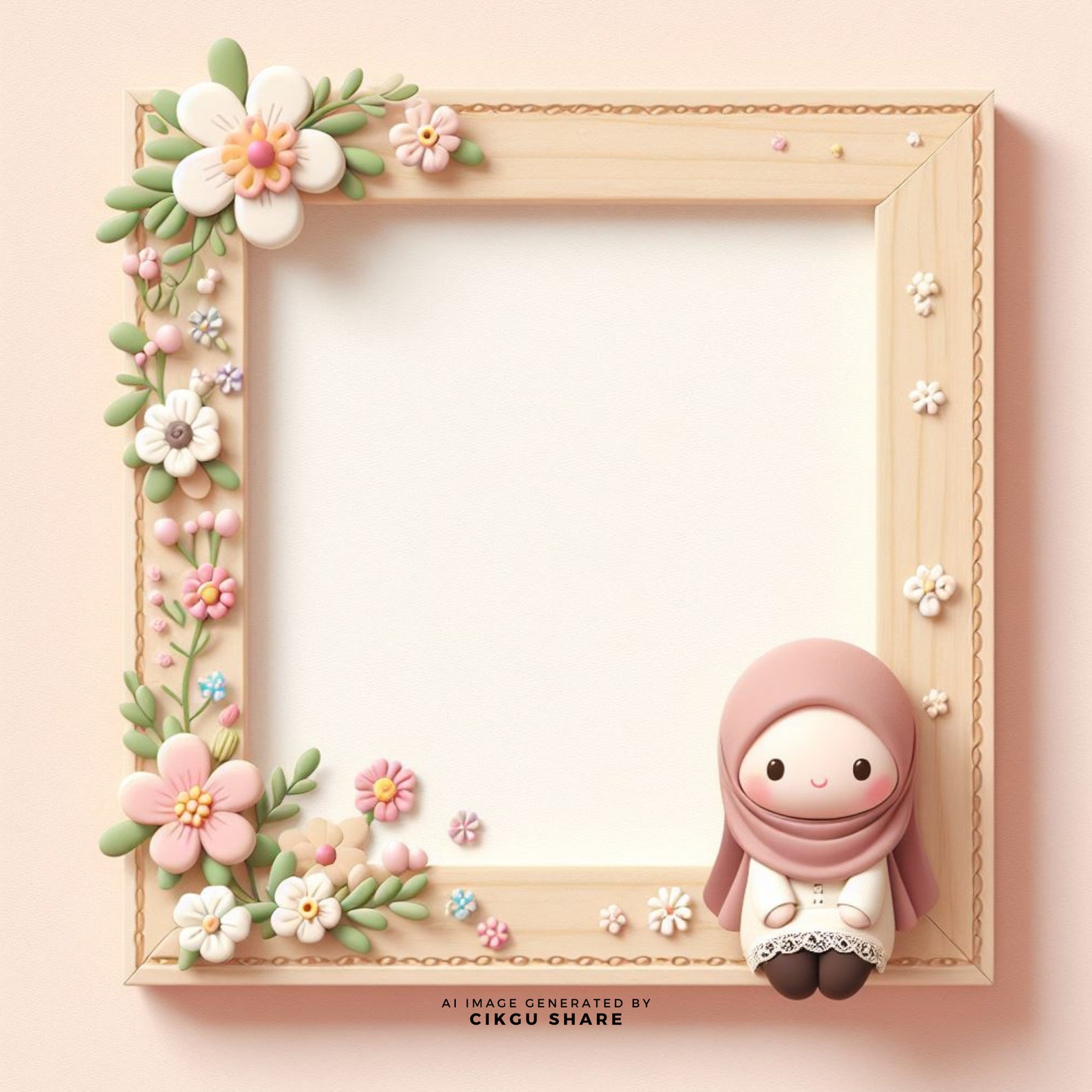 1:1 Digital Frame Border Design Cute Little Girl With Hijab Theme - Etsy UK