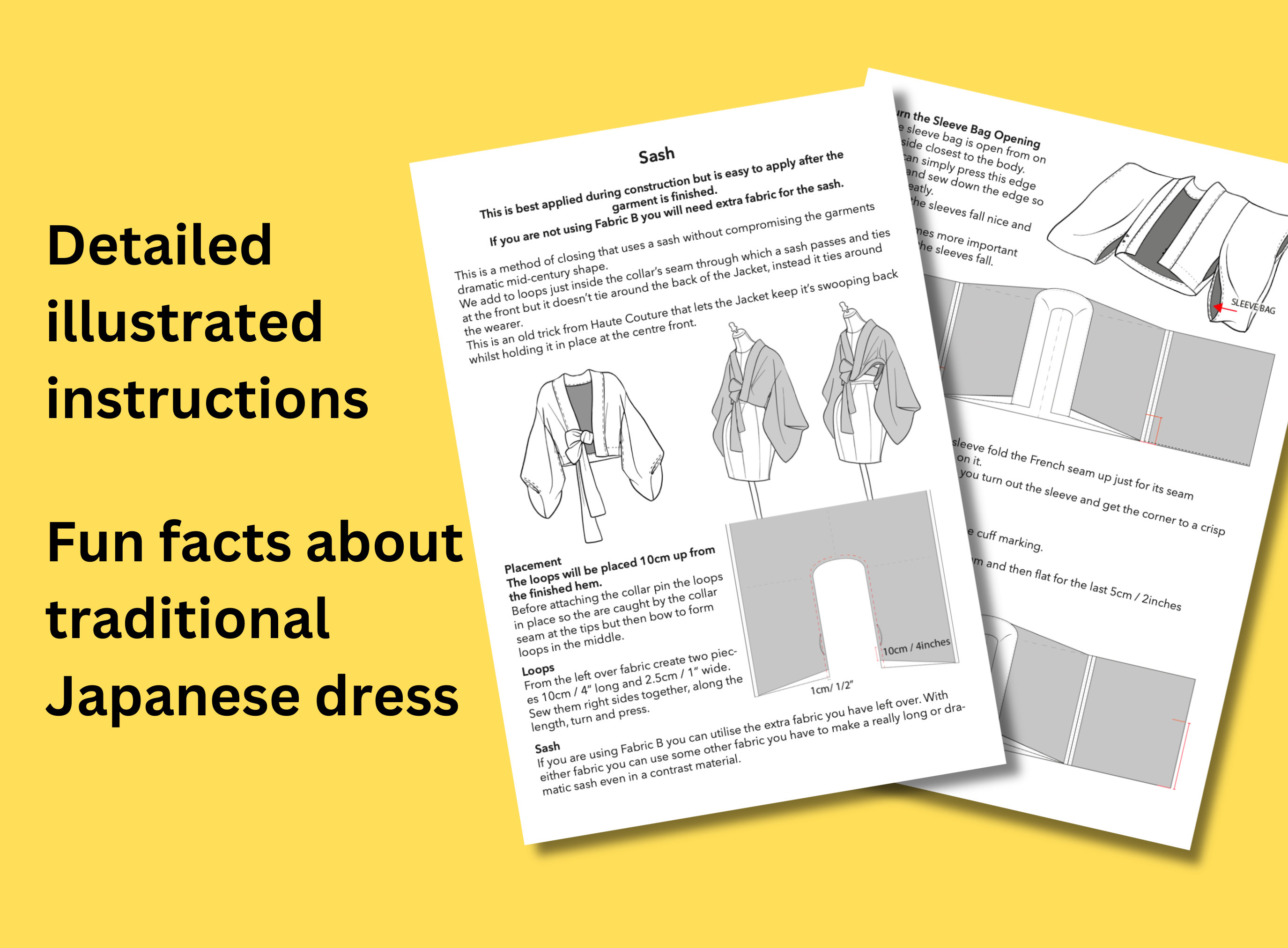Paperless DIY Kimono Jacket Pattern Easy to Sew With Just 1 Metre of ...