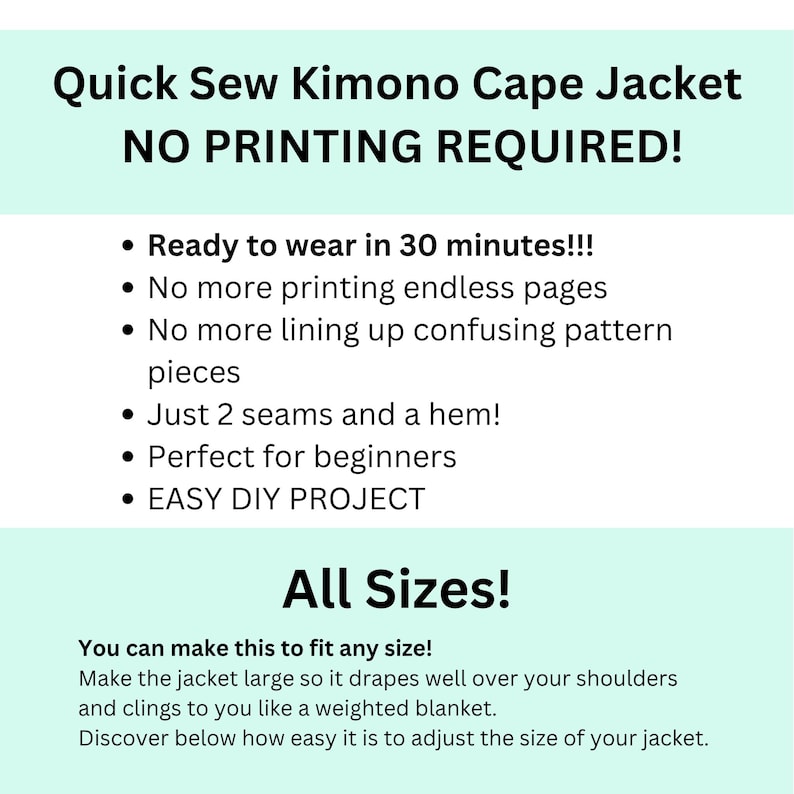 Kimono Cape Jacket Sewing Pattern (momonga) : Easy to Sew Japanese ...