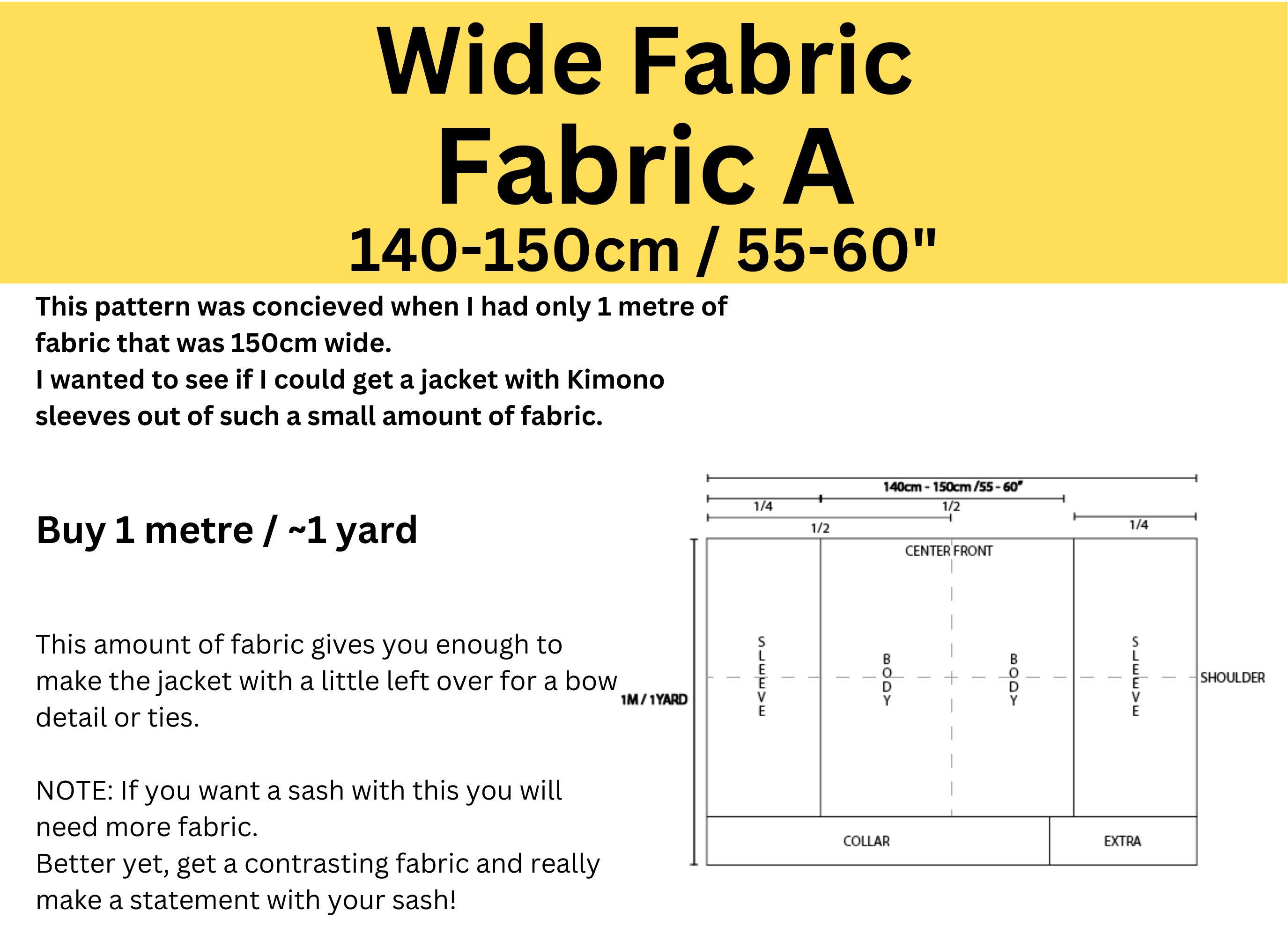 Paperless DIY Kimono Jacket Pattern Easy to Sew With Just 1 Metre of ...