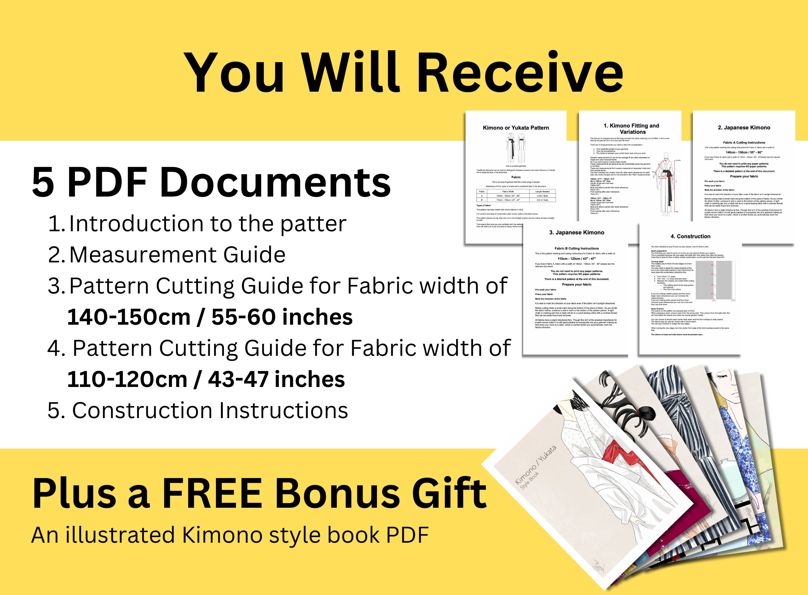 Paperless DIY Kimono Yukata Pattern Easy to Sew With Western - Etsy ...