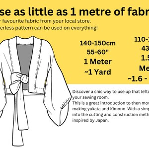 Paperless DIY Kimono Jacket Pattern - Easy to Sew With Just 1 Metre of ...
